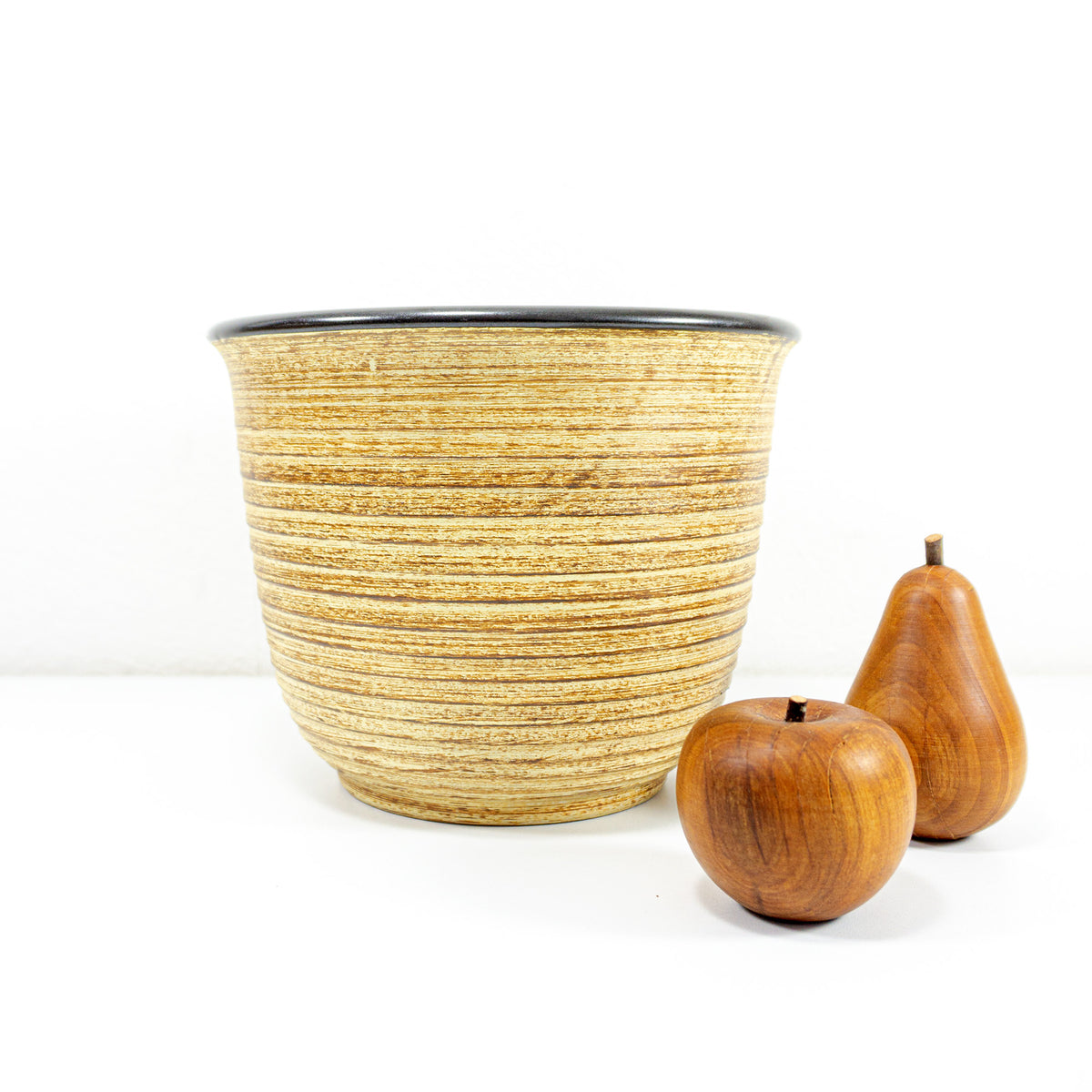 Large 1960s beige brown CLINKER CERAMIC PLANTER Westgerman Pottery ...